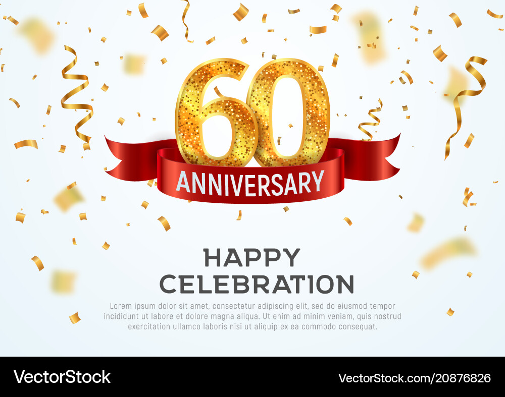 60th Anniversary Celebration Banner Royalty Free Vector