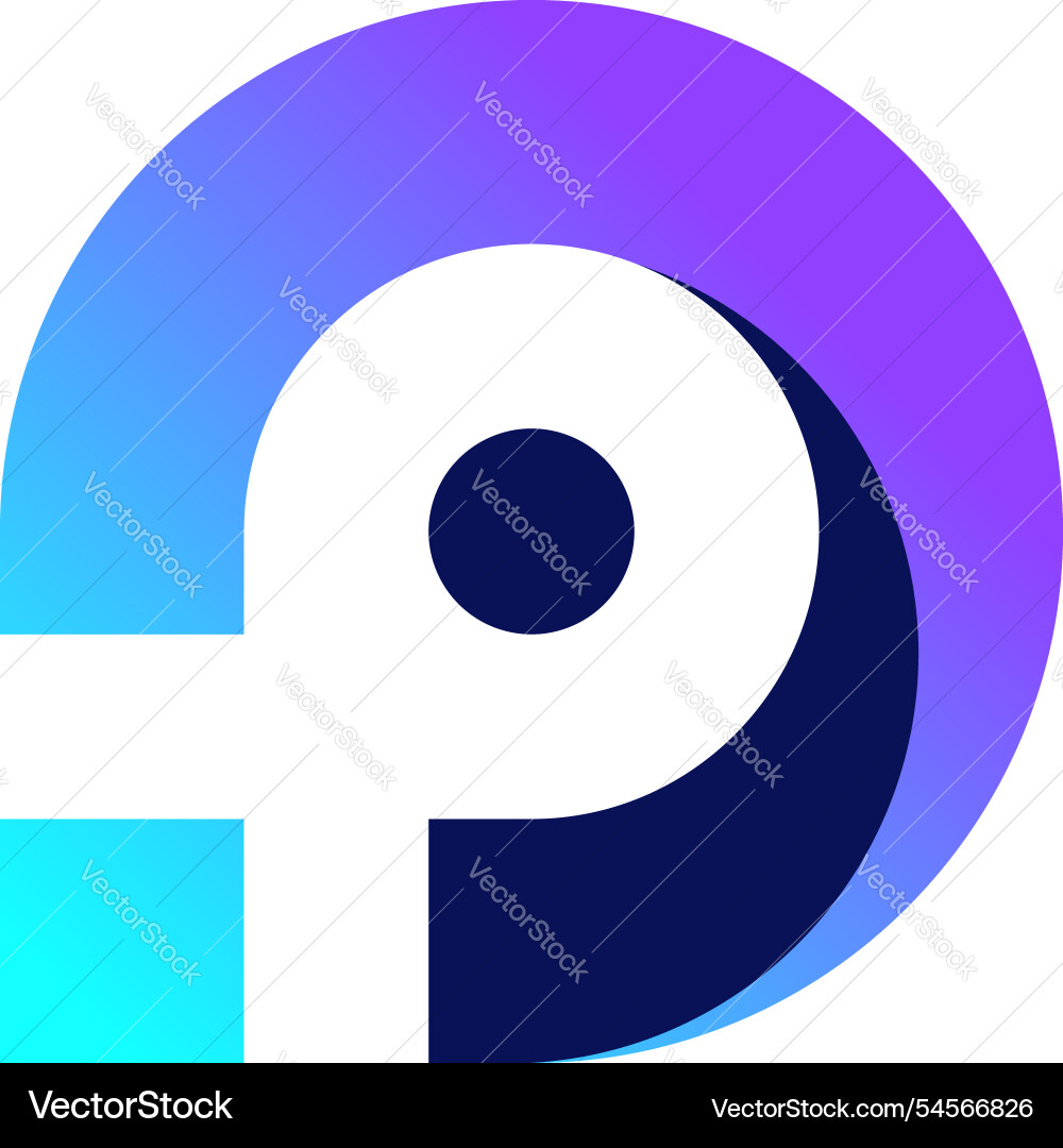 Abstract letter p logo design 1 Royalty Free Vector Image