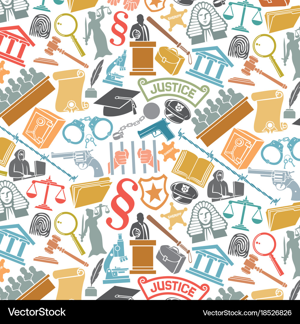 Background pattern with law and justice icons Vector Image