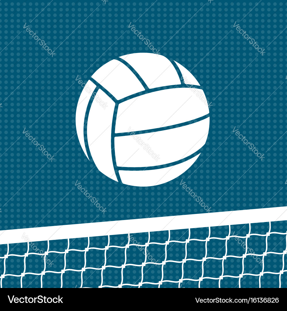 Flat volleyball background Royalty Free Vector Image