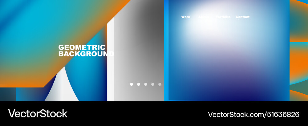 Glassmorphism geometric abstract background Vector Image