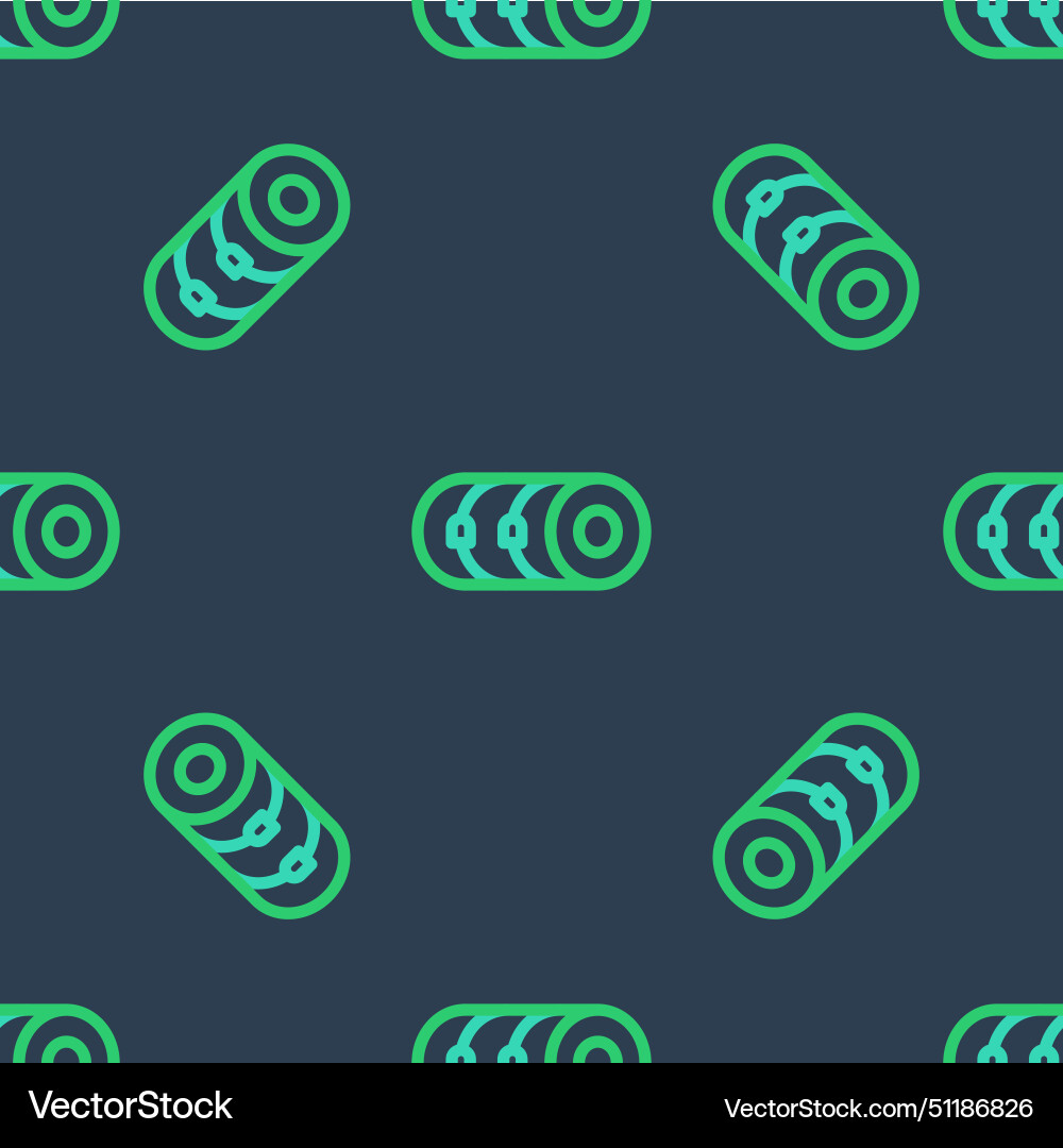 Line blanket roll icon isolated seamless pattern Vector Image