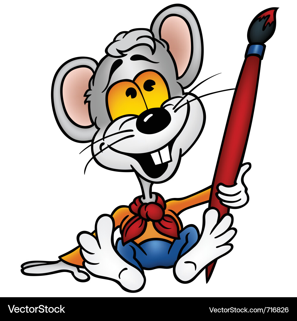 Mouse painter Royalty Free Vector Image - VectorStock