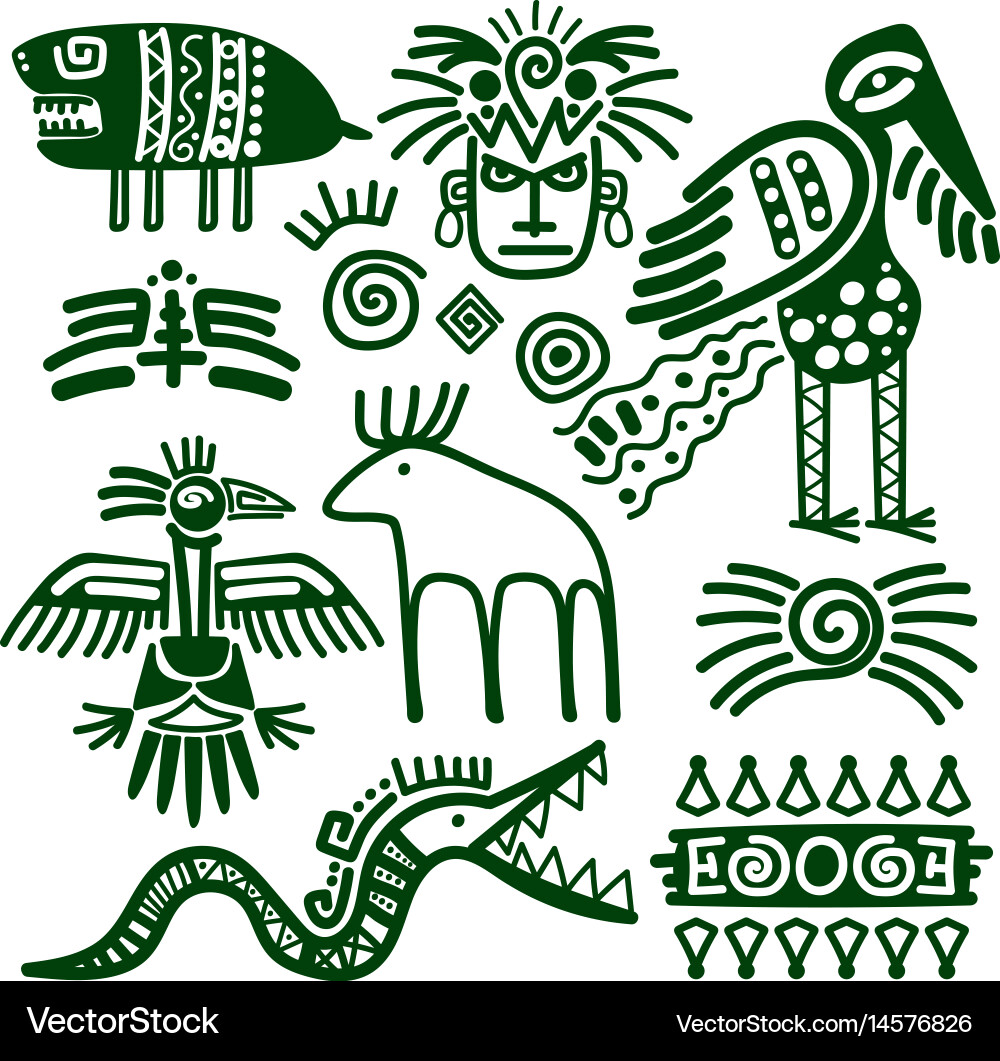 Native American Tribal Symbols Royalty Free Vector Image