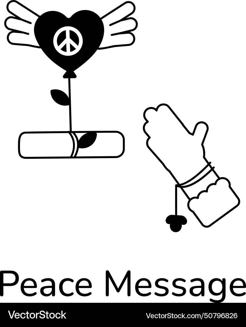 Peace message Royalty Free Vector Image - VectorStock