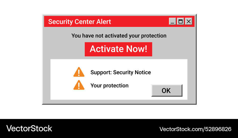 Security program notification with red colors Vector Image