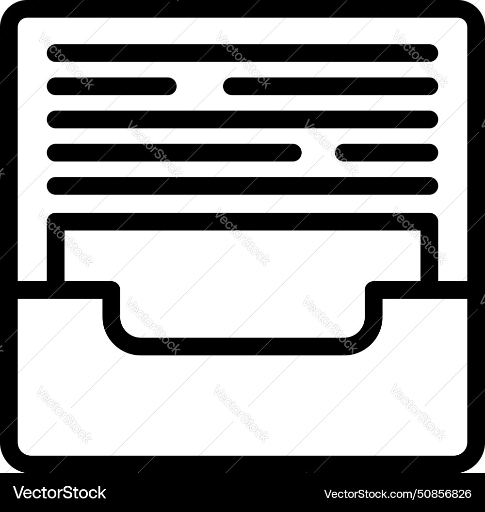 Sheet tray icon outline documents archive Vector Image