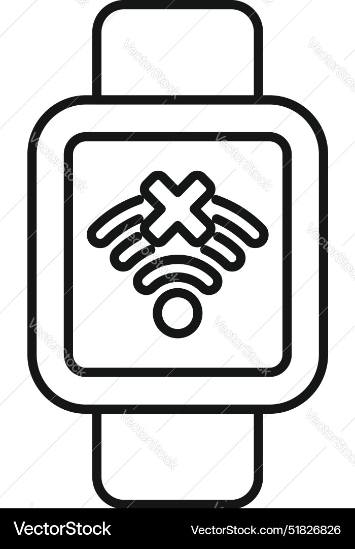 Smartwatch showing no wifi connection icon Vector Image