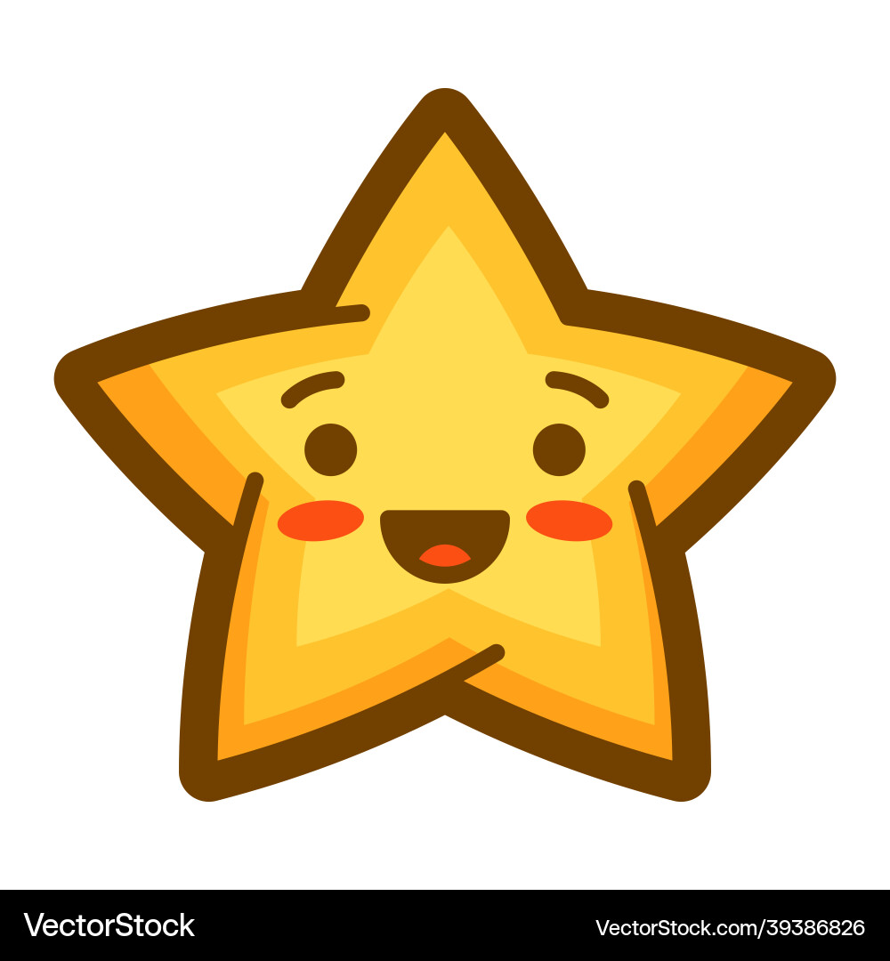 Star in cartoon style cute funny Royalty Free Vector Image