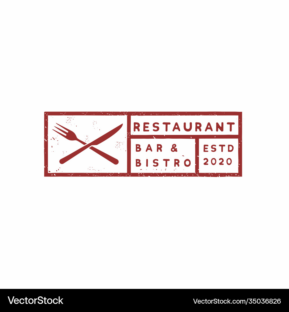 Vintage rustic stamp for restaurant logo design Vector Image