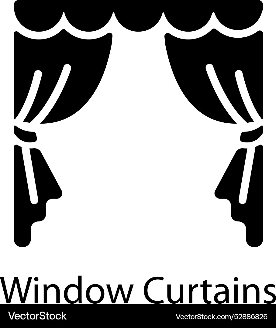 Window curtains Royalty Free Vector Image - VectorStock