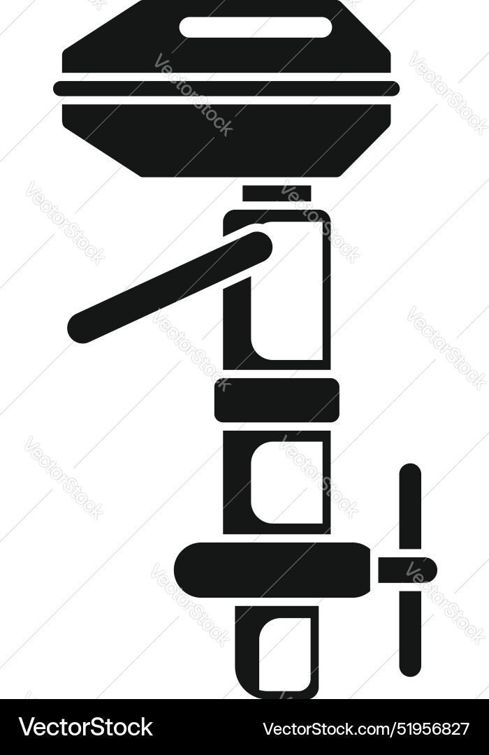 Boat motor standing upright showing power and Vector Image
