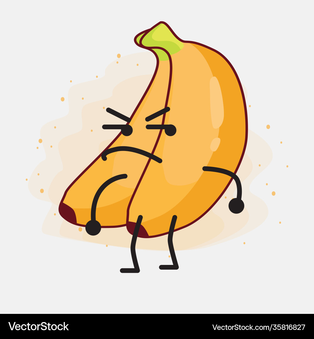 Cute banana fruit character Royalty Free Vector Image