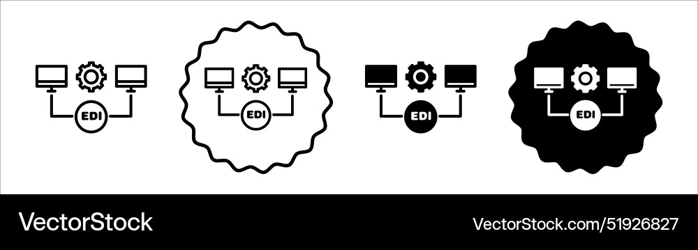 Edi icon symbol set collection simple sign Vector Image