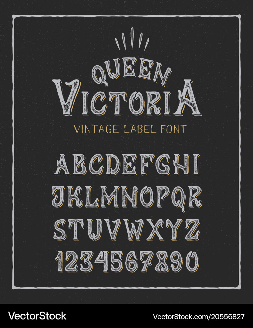Font queen victoria Royalty Free Vector Image - VectorStock