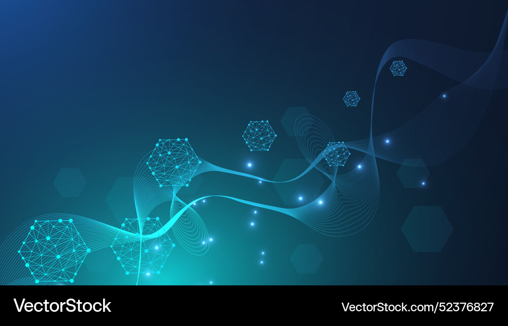 Hexagonal abstract background big data Royalty Free Vector