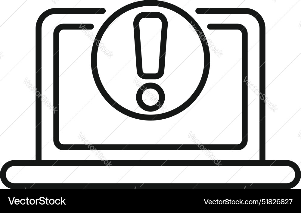 Laptop showing warning exclamation mark symbol Vector Image