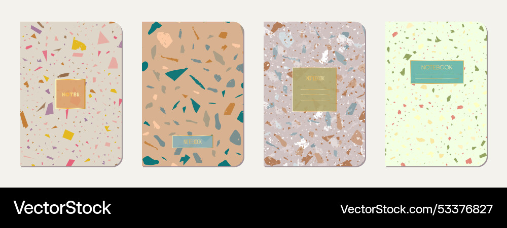 Notepad cover design terrazzo abstract Royalty Free Vector