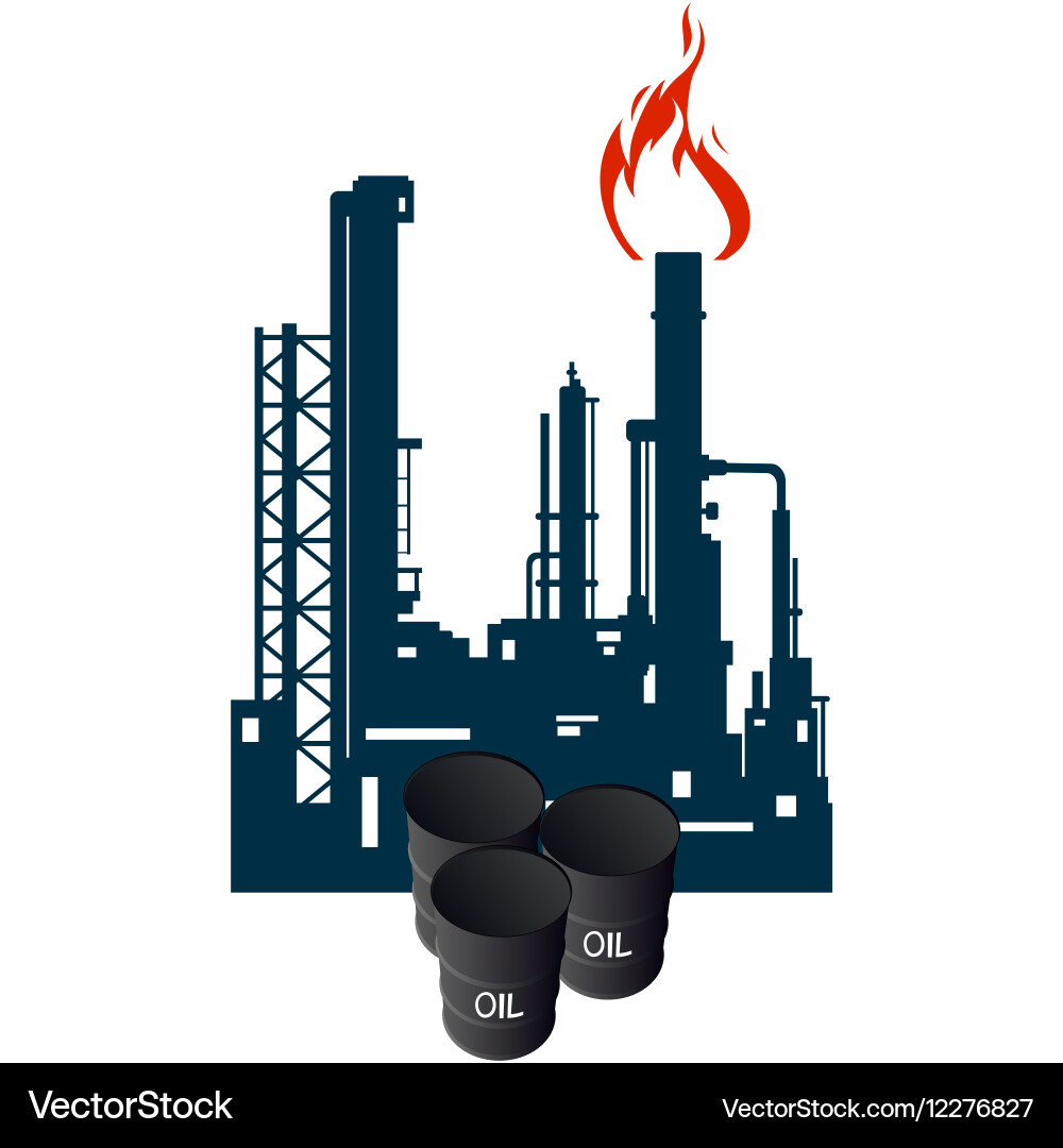 Oil refinery Royalty Free Vector Image - VectorStock
