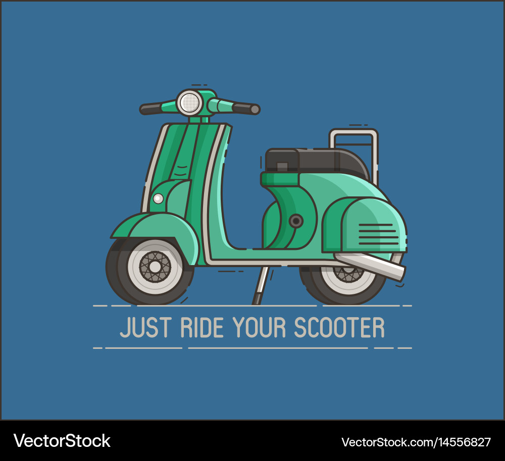 Pink motor scooter riding Royalty Free Vector Image