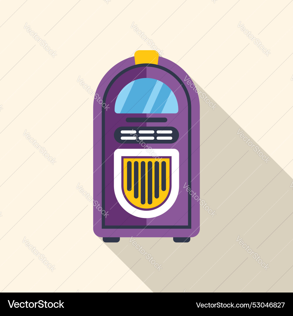 Purple retro jukebox playing music icon with long Vector Image