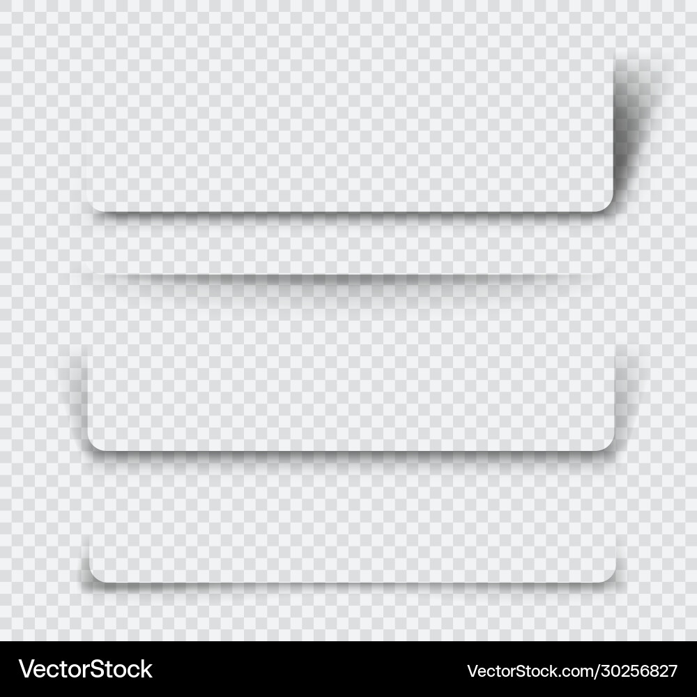 Realistic page shadows set Royalty Free Vector Image