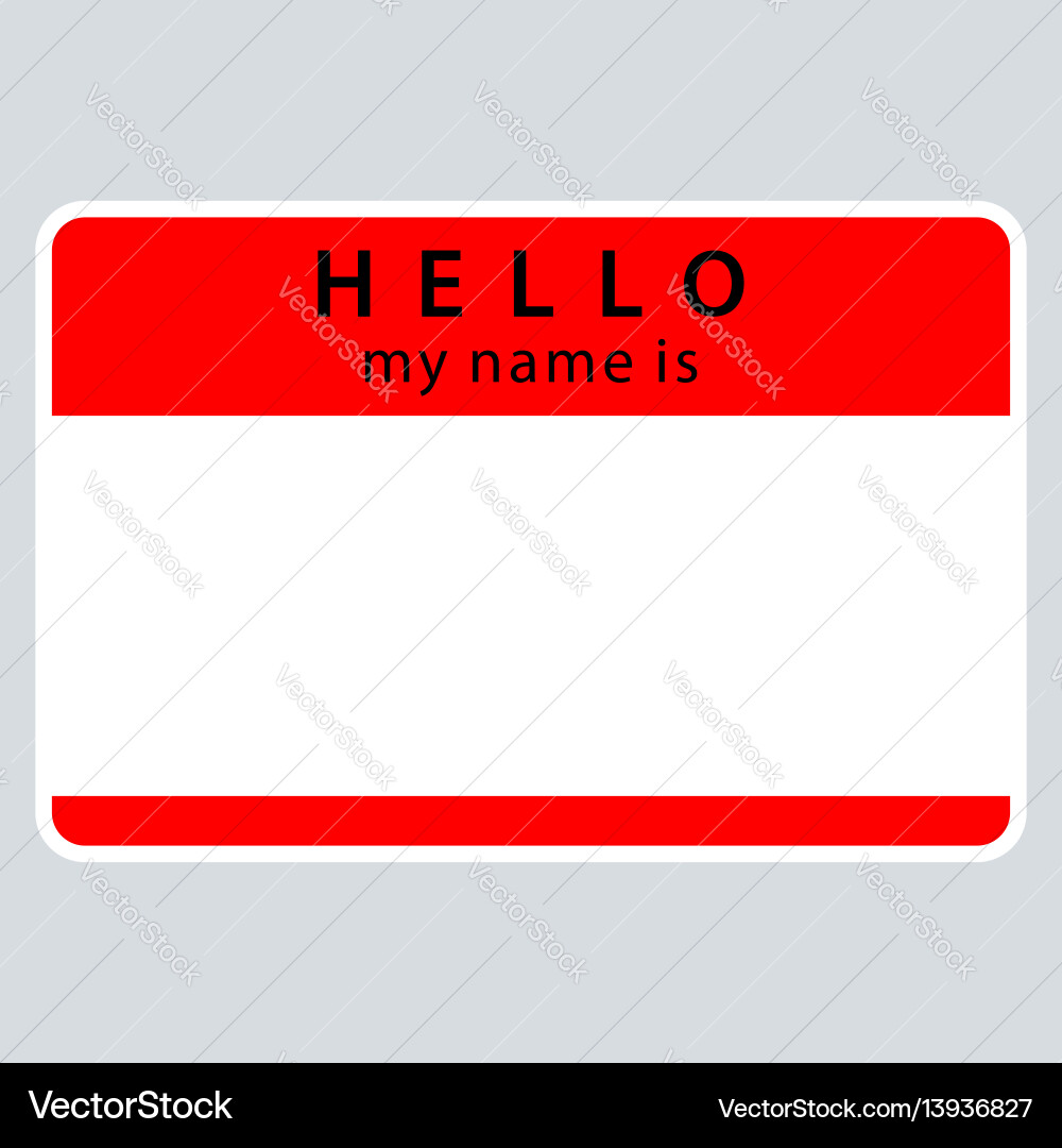 Red name tag my Royalty Free Vector Image - VectorStock