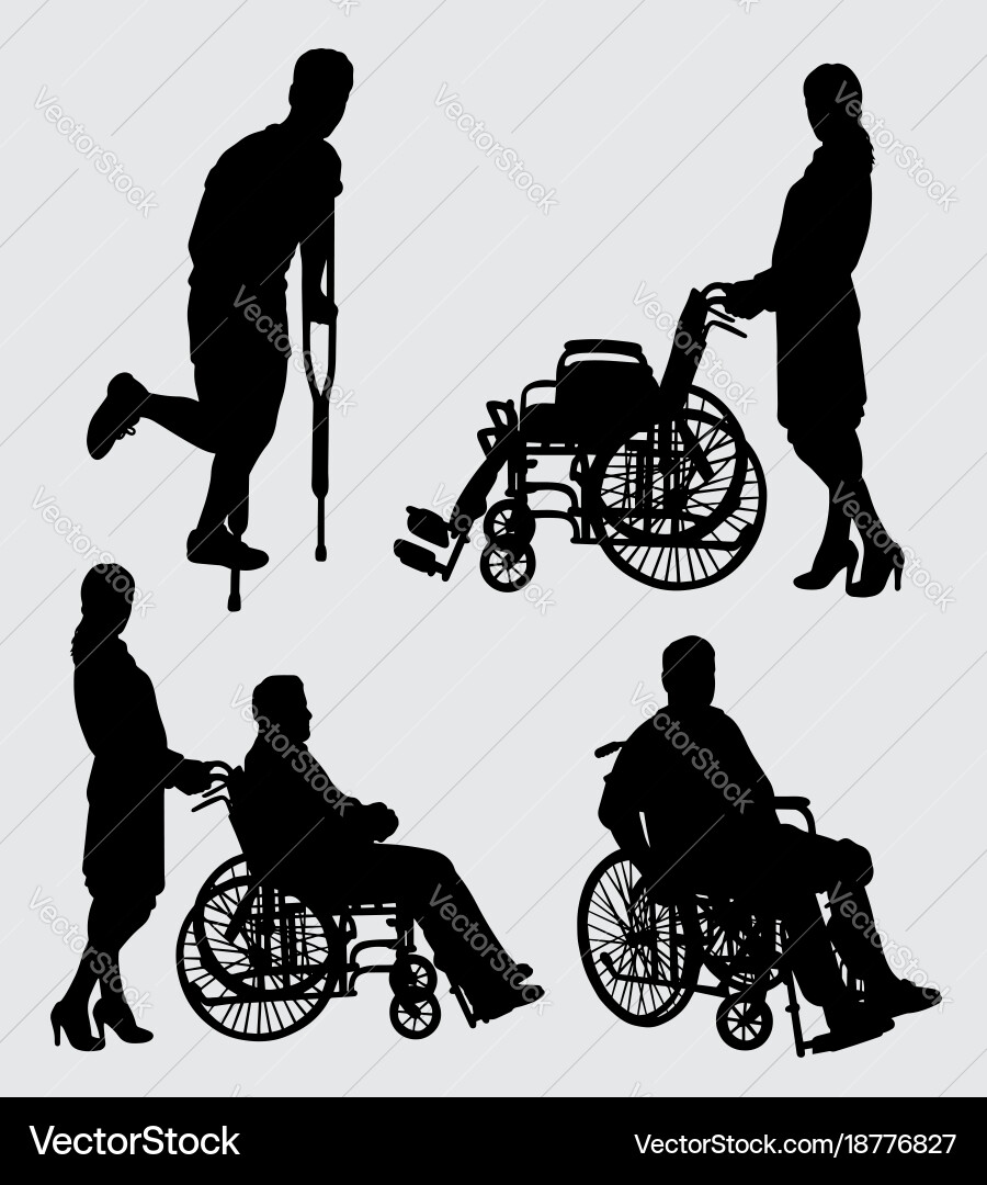 Sick people silhouette Royalty Free Vector Image