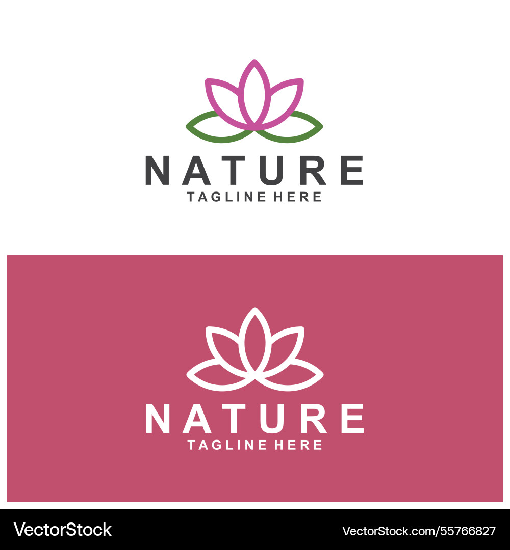Simple flower logo nature abstract design Vector Image