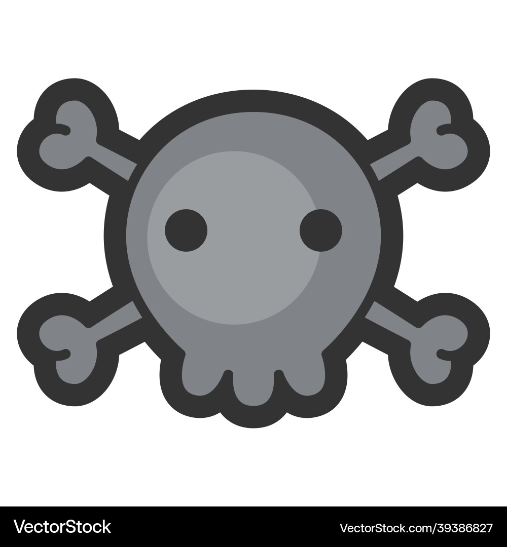 Skull with bones in cartoon style Royalty Free Vector Image