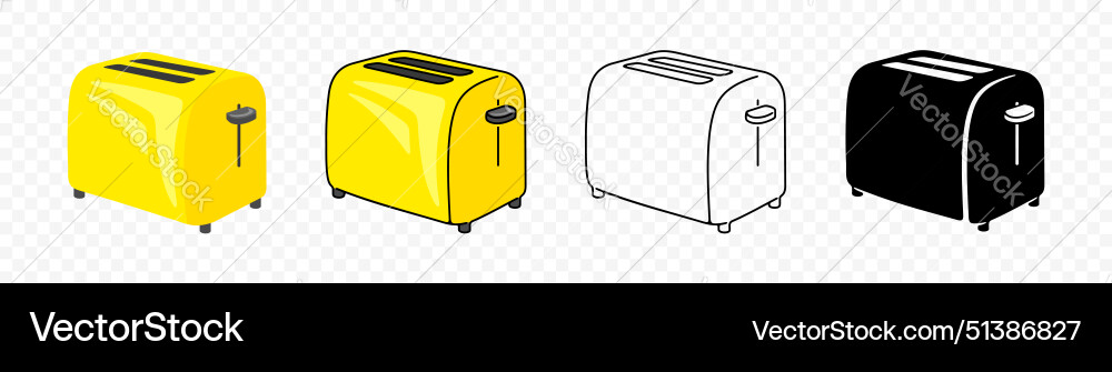 Toaster toast appliance and kitchen utensile Vector Image