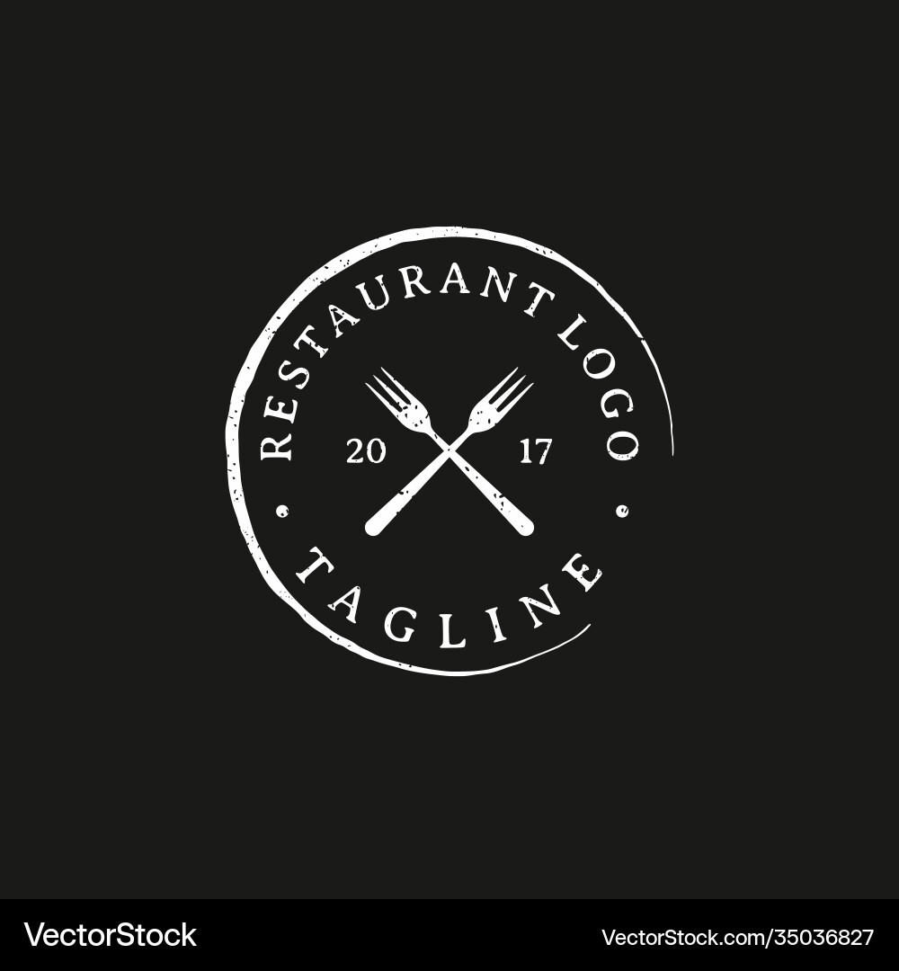 Vintage rustic stamp for restaurant logo design Vector Image