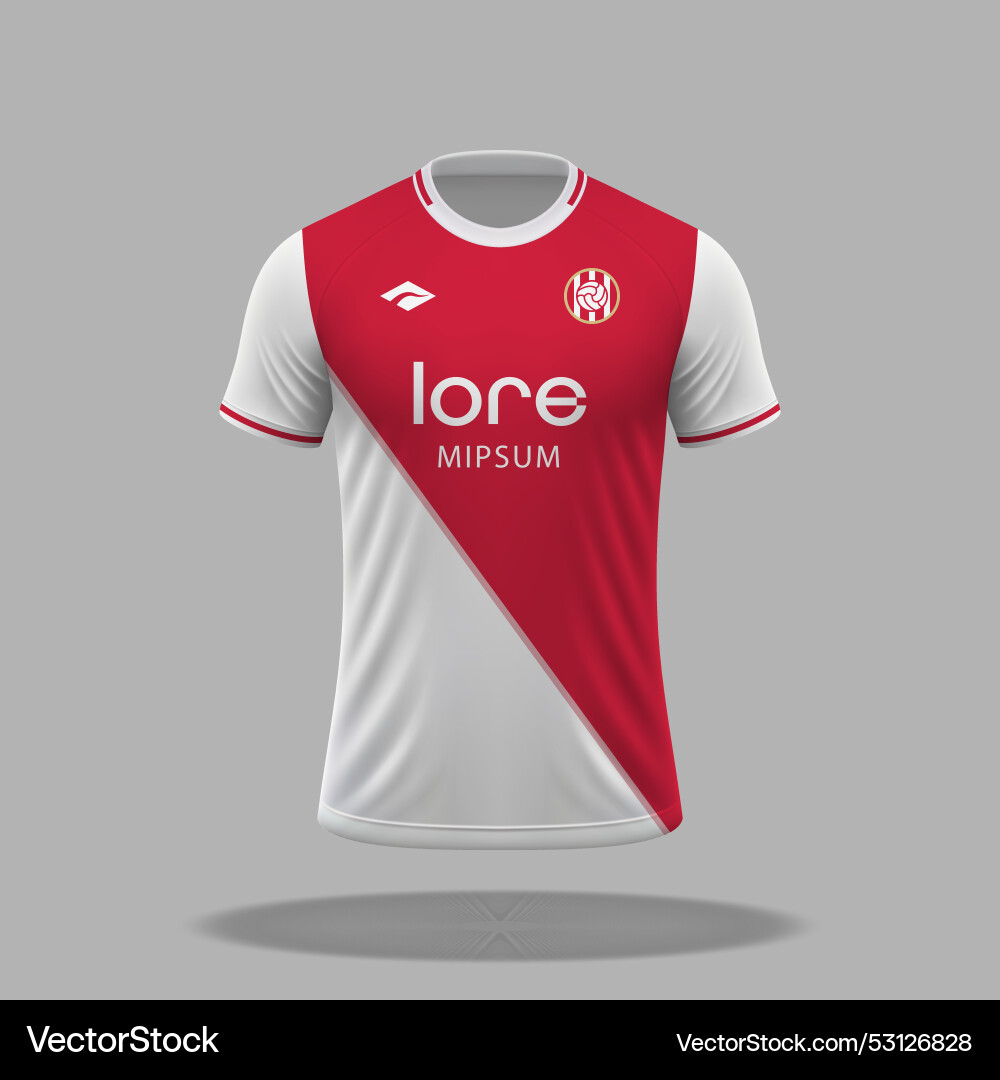 3d realistic soccer jersey in monaco style Vector Image
