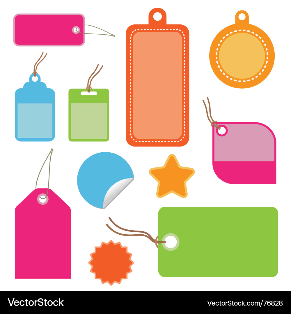 Bright tags Royalty Free Vector Image - VectorStock
