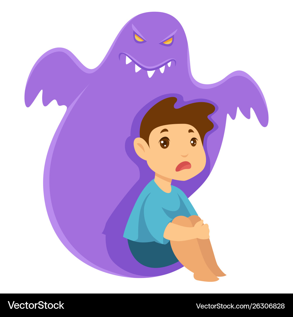 Child and monster nightmare phobia imaginary Vector Image