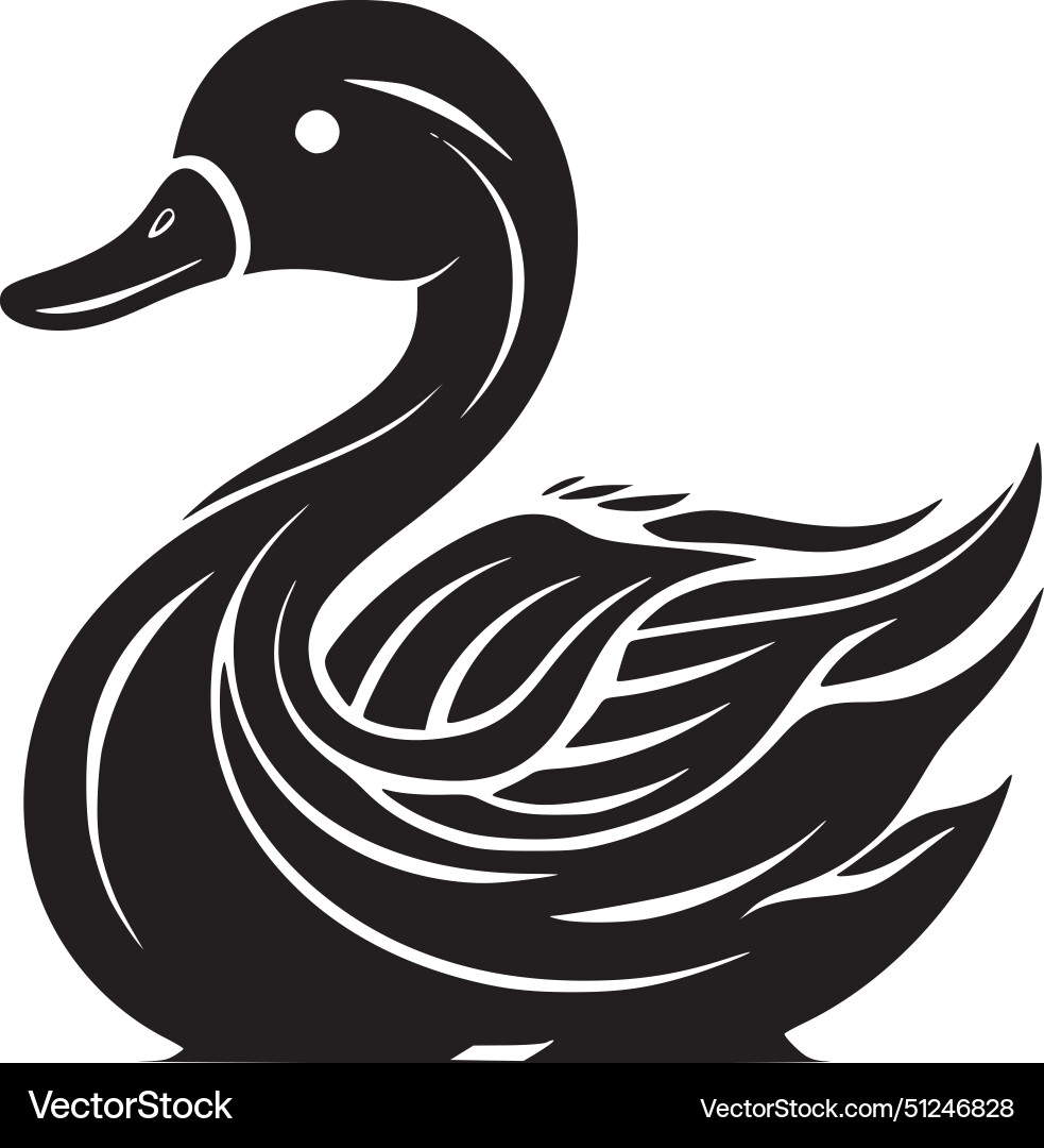 Duck - black and white isolated icon Royalty Free Vector