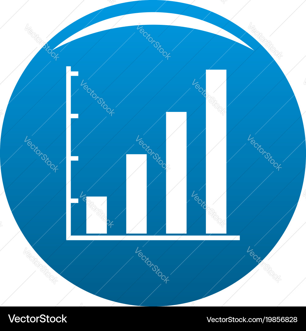 Finance chart icon blue Royalty Free Vector Image
