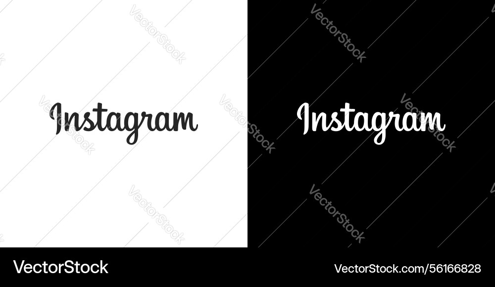Instagram typography black and white logo icon ig Vector Image