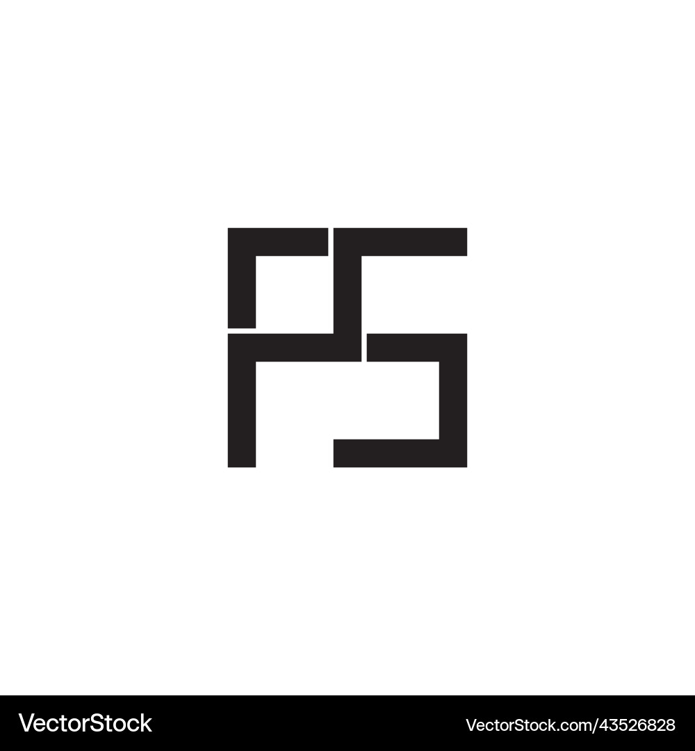 Letter ps simple digital line geometric Royalty Free Vector