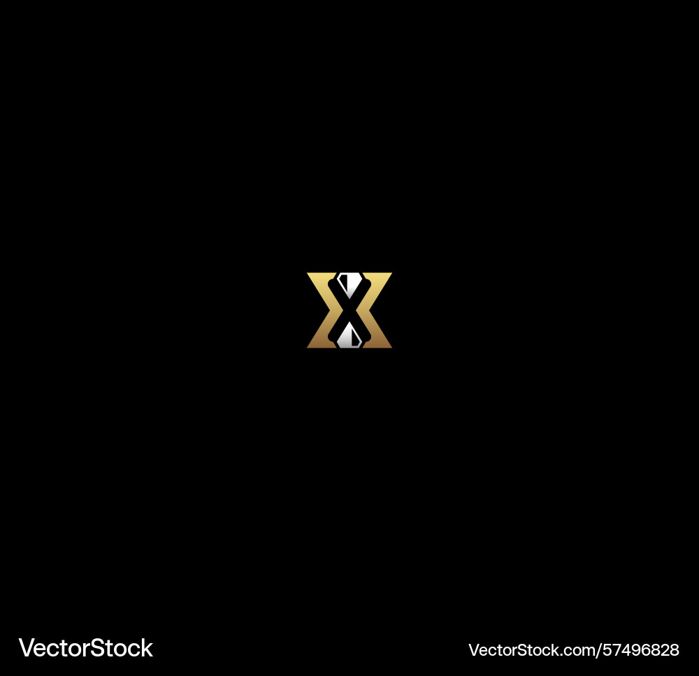 Luxury letter x or xx two diamonds monogram Vector Image