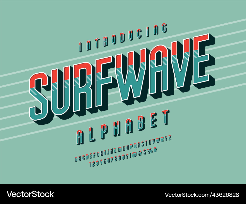 Retro font Royalty Free Vector Image - VectorStock