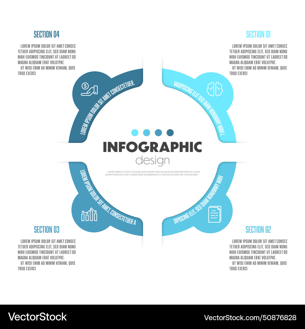 Round chart into 4 sections startup project Vector Image