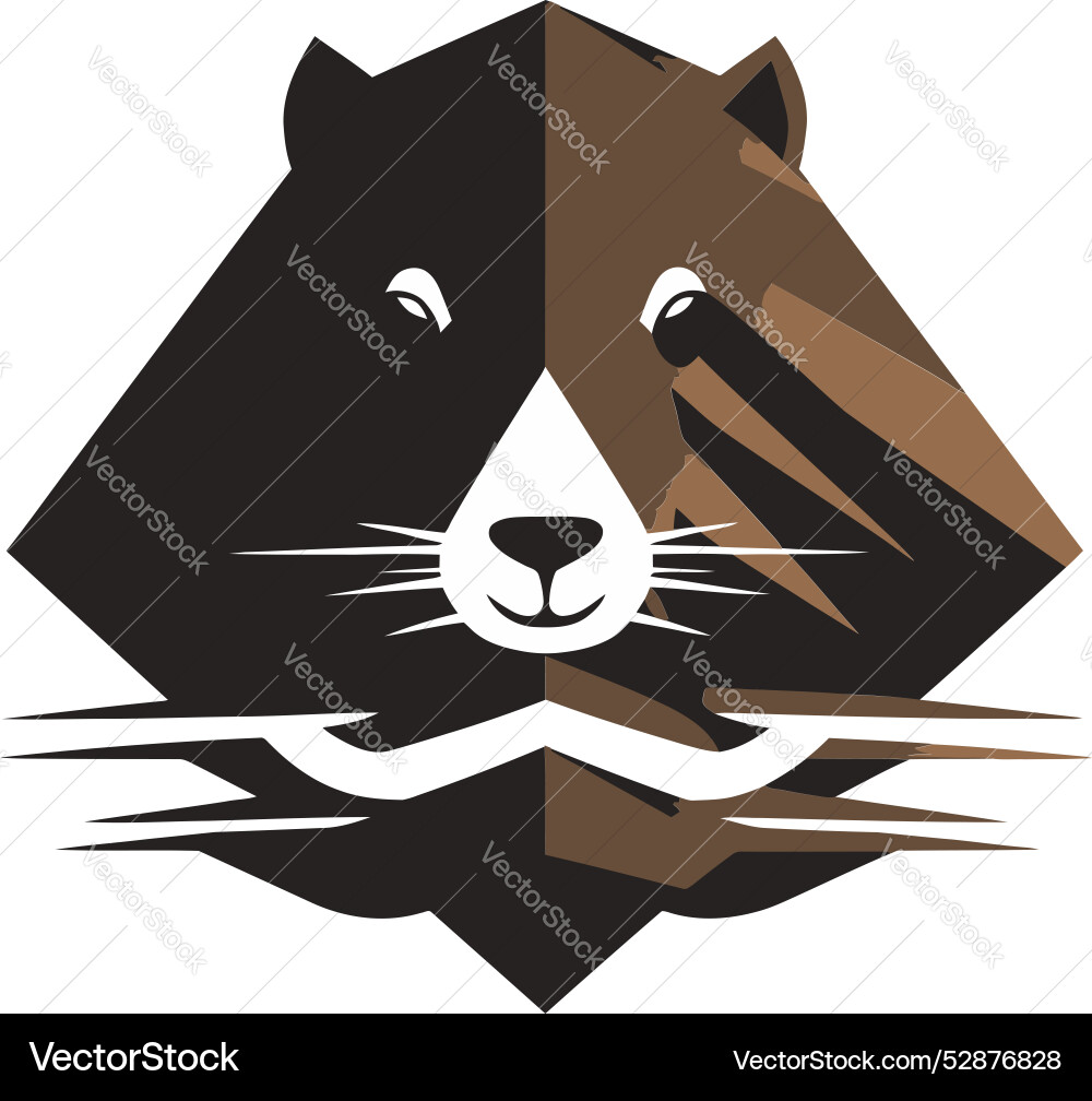 Royal beaver logo ingenious icon Royalty Free Vector Image
