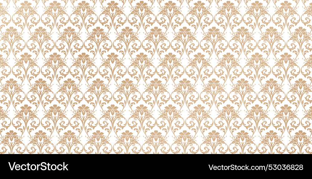 Seamless pattern golden ornament damask style Vector Image