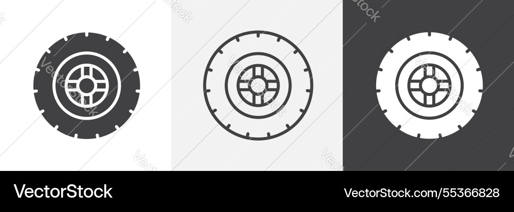 Tire icons collection graphic designs for ui Vector Image