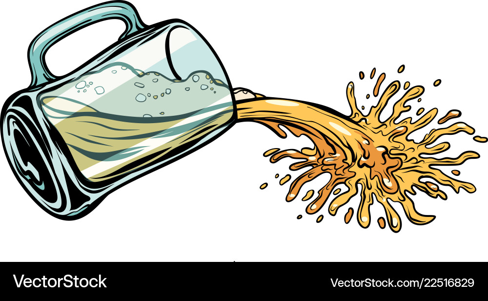 Beer Pouring from Mug Royalty Free Vector Image