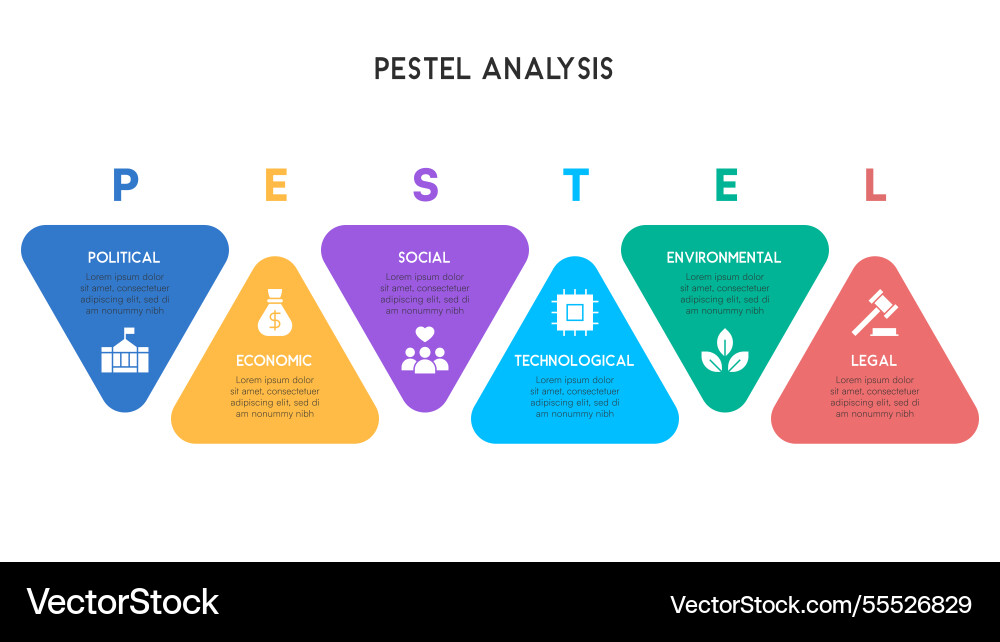 Colorful pestel diagram with soft rounded Vector Image