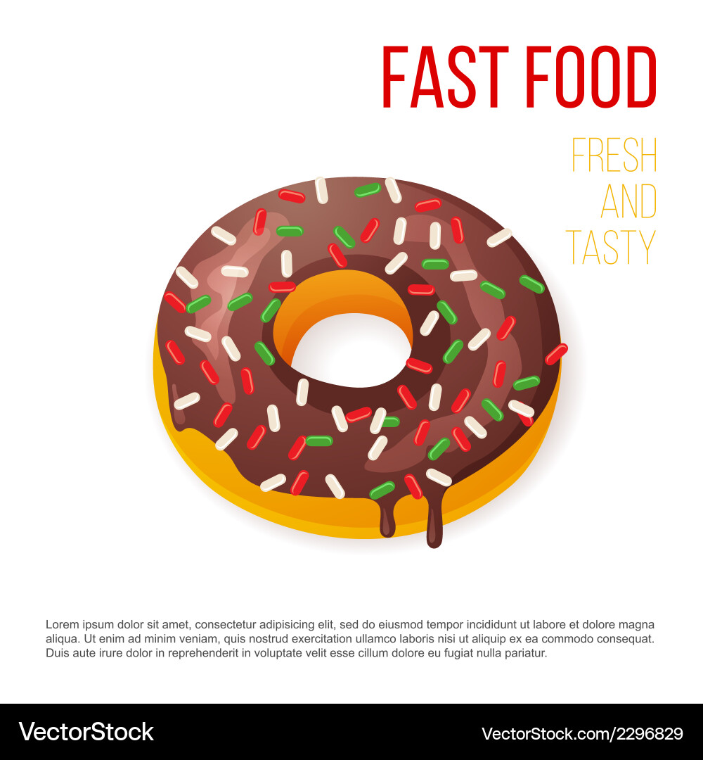 Donut with sprinkles Royalty Free Vector Image