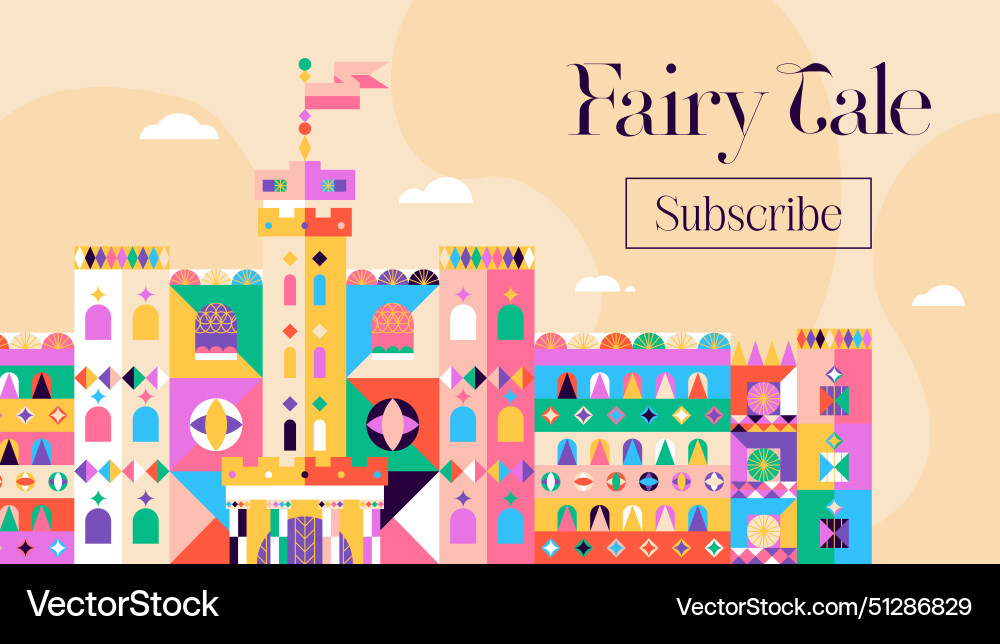 Fairy tale banner castle Royalty Free Vector Image