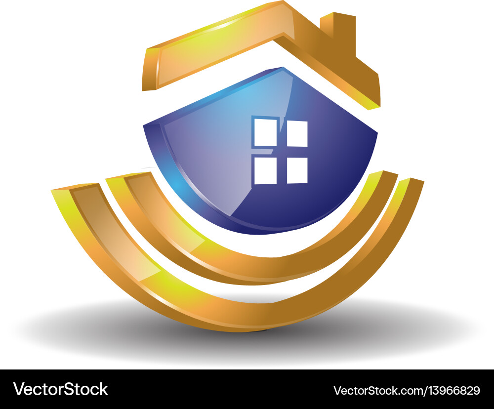 House modern 3d logo Royalty Free Vector Image